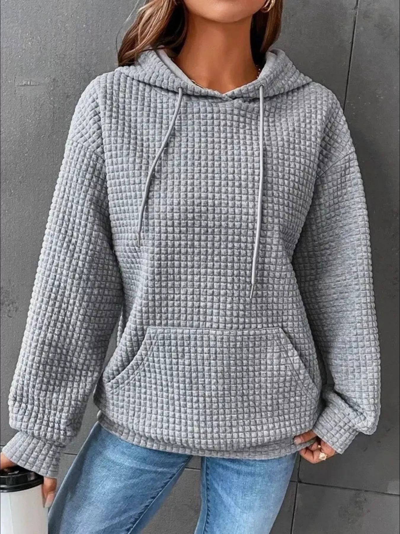 Women's Textured Kangaroo Pocket Hoodie Guide 2026 | Plus Size ...